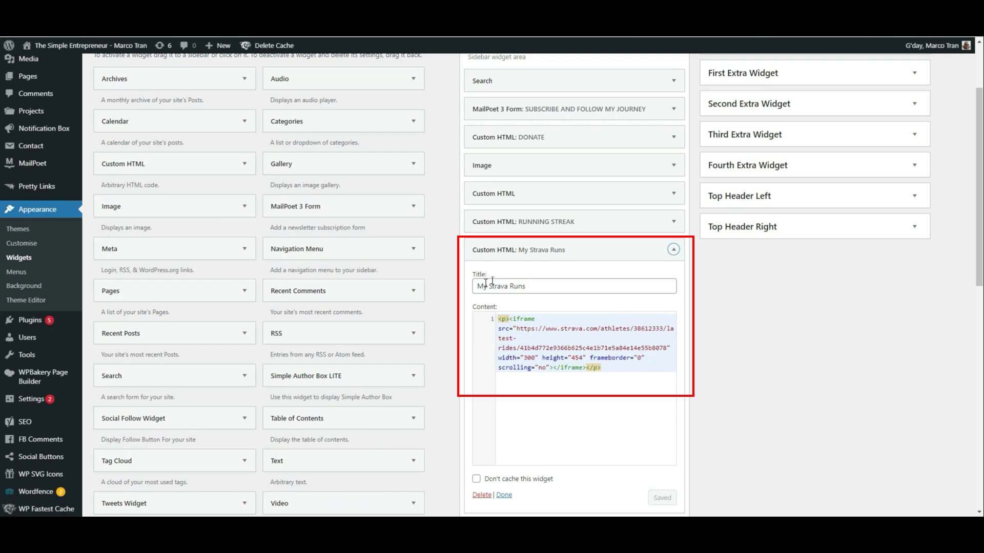 HOW TO ADD STRAVA WIDGET TO A WEBSITE