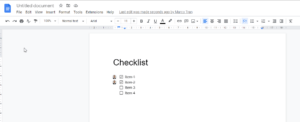 CREATE A GOOGLE TASK FROM A GOOGLE DOC CHECKLIST
