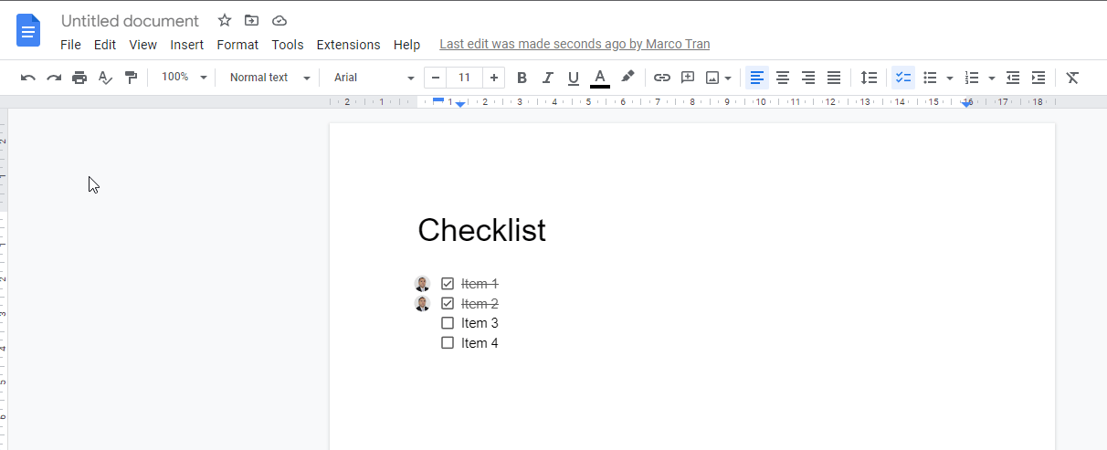 CREATE A GOOGLE TASK FROM A GOOGLE DOC CHECKLIST