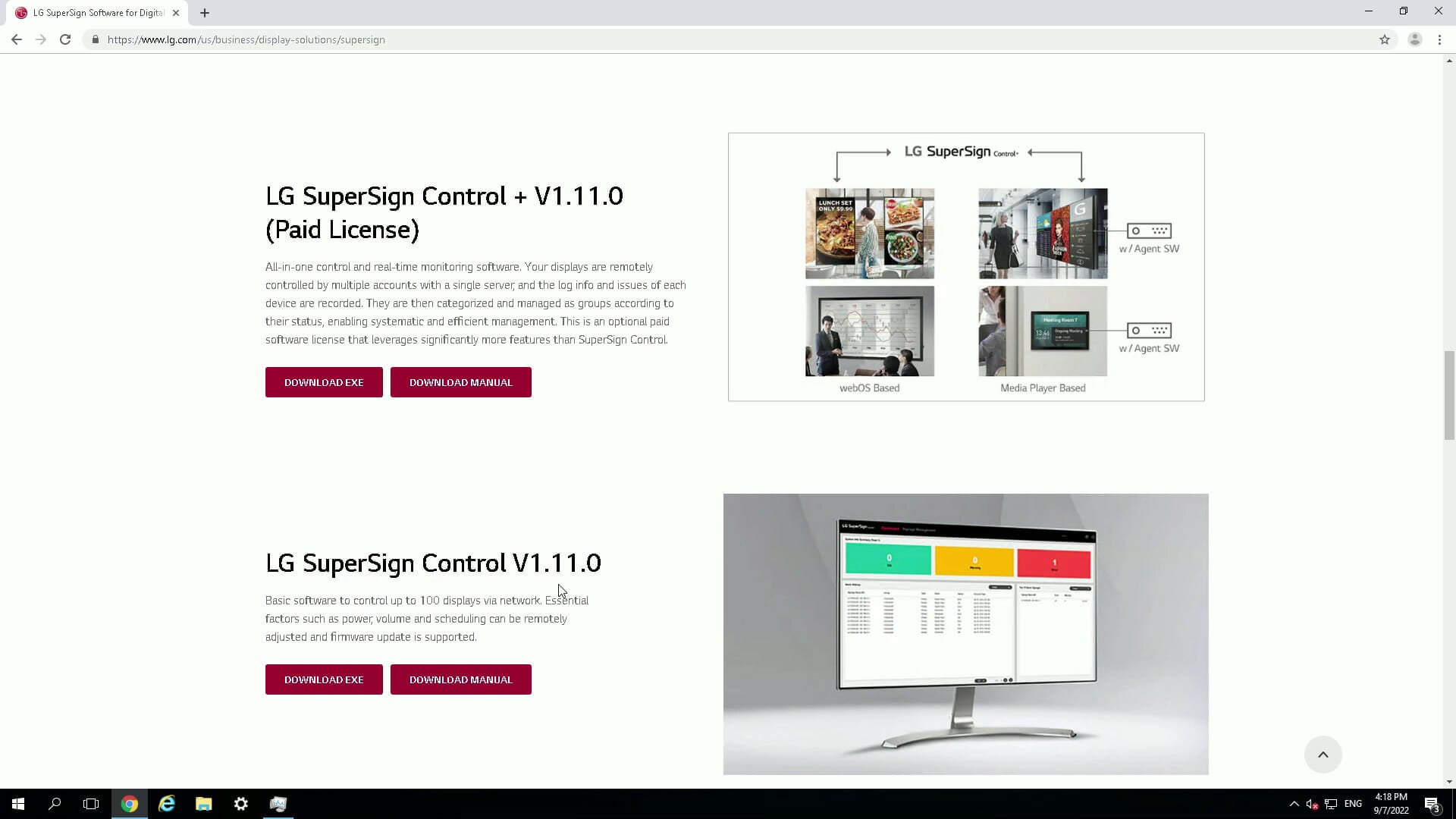 USING THE LG SUPERSIGN CONTROL SOFTWARE