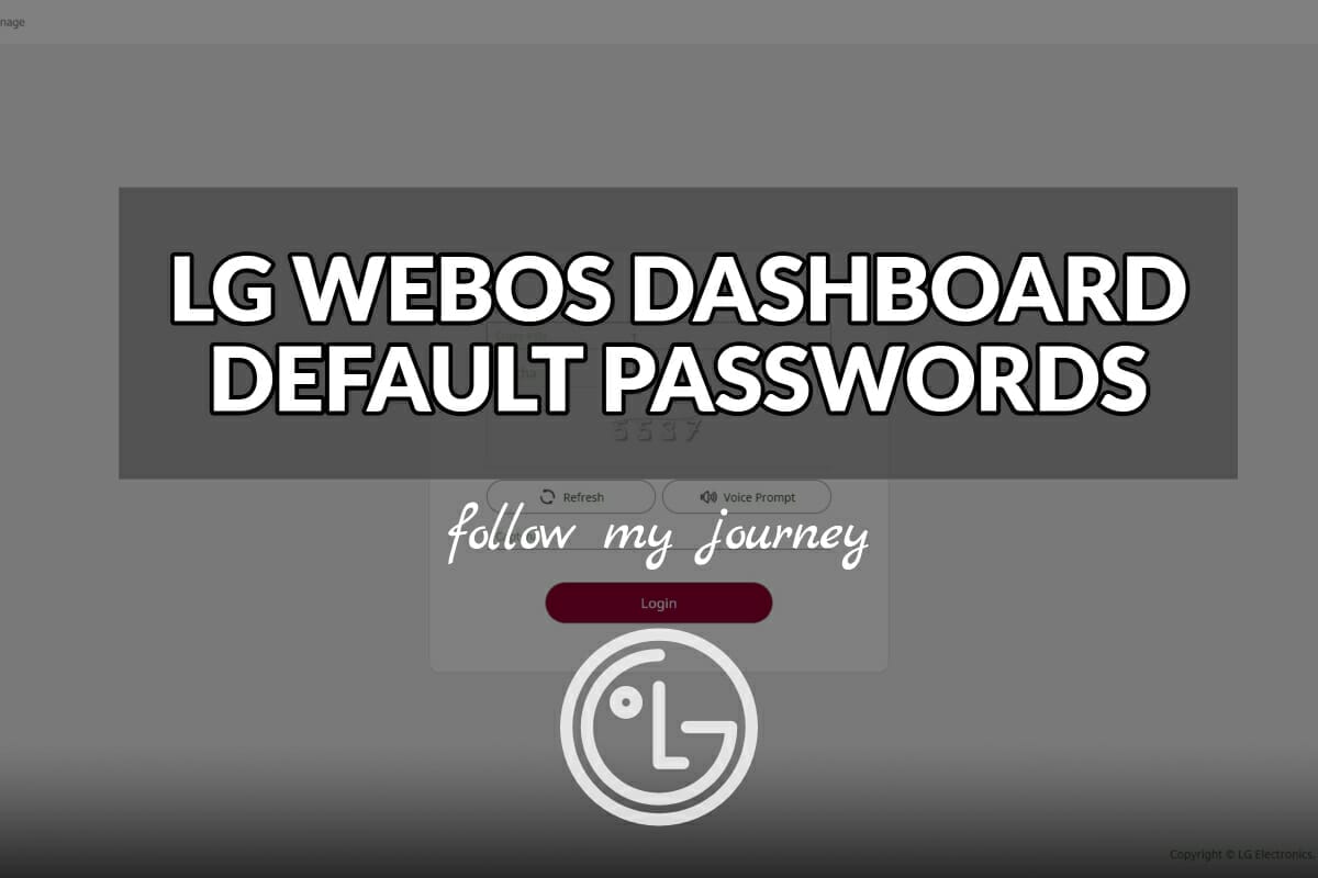 LG WEBOS DASHBOARD DEFAULT PASSWORDS LG WEBOS DASHBOARD DEFAULT PASSWORDS