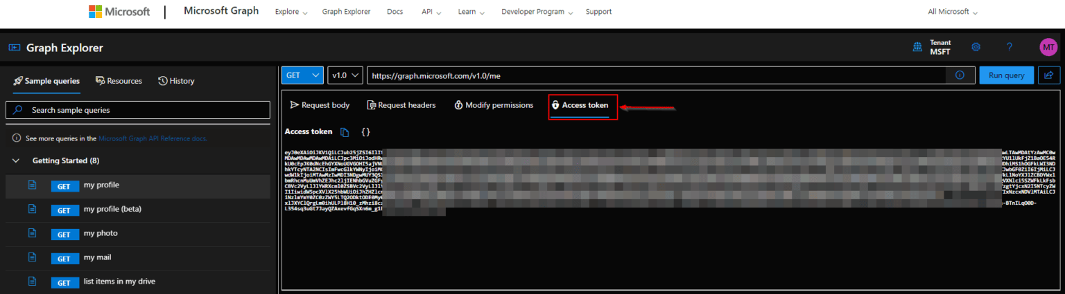 HOW TO GET THE MICROSOFT GRAPH API ACCESS TOKEN