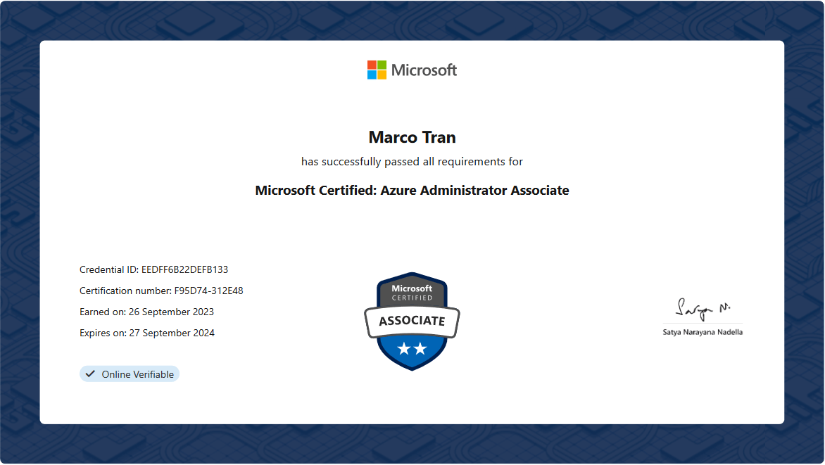 I PASSED THE MICROSOFT AZURE ADMINISTRATOR ASSOCIATE AZ-104 EXAM